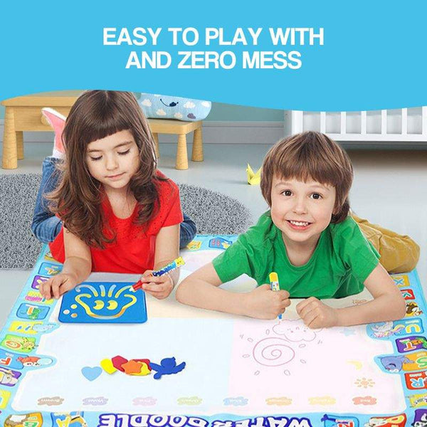 Kids Zero Mess Doodle Magic Water Drawing Mat With Pen And Brush - Little Learners Toys